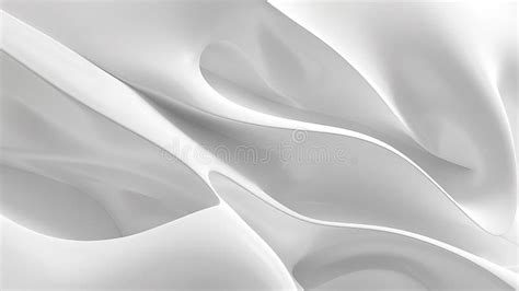 Elegant Abstract White Background With Smooth Curves And Minimalist Design Stock Illustration