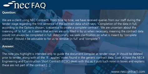 Faq Nec Contracts®
