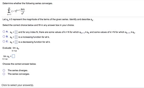 Solved Determine Whether The Following Series Converges