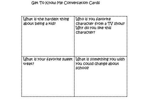 Get To Know Your Classmates Game Conversation Cards By Ms Norwood