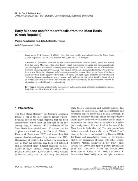 pdf early miocene conifer macrofossils from the most basin czech