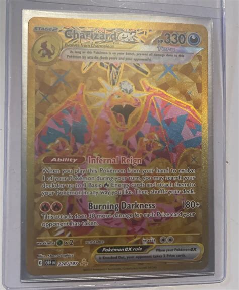 Mavin Pokemon TCG Card Charizard EX 228 197 HYPER ULTRA Rare Gold