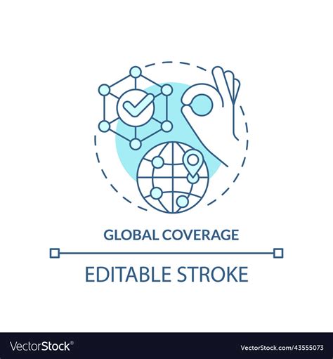 Global Coverage Turquoise Concept Icon Royalty Free Vector