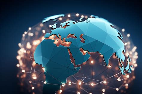 Premium Ai Image Connected Globe World Map Symbolizes Internet