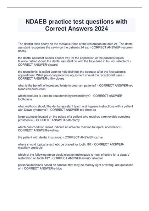 Ndaeb Practice Test Questions With Correct Answers 2024 Ndaeb Stuvia Us