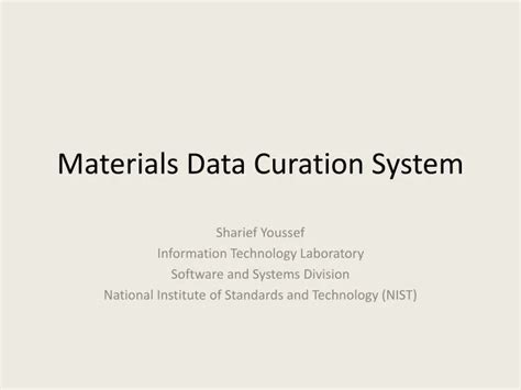 Ppt Materials Data Curation System Powerpoint Presentation Free