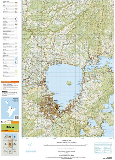 Topo50 map BE37 Rotorua Toitū Te Whenua Land Information New Zealand