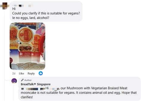 Breadtalk Says Mooncake With Vegetarian Braised Meat Is Suitable For Vegetarians Apologises For