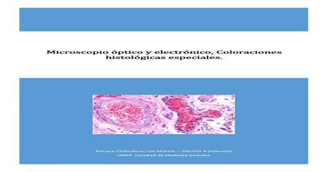 Seminario 1 Histologia Microscopía Tinción Pdf Document