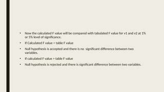 F TEST Properties Uses And The Examples PPTX Physics Science