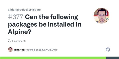 can the following packages be installed in alpine · issue 377