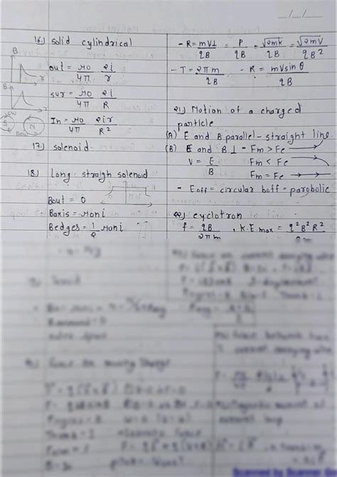 SOLUTION Moving Charges And Magnetism One Page Formula Sheet 1 Studypool