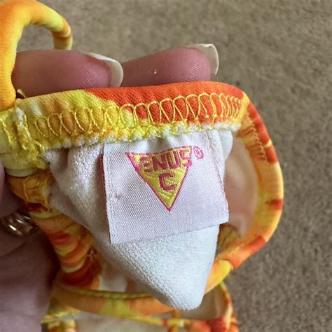 Vintage 90s Yellow And Orange High Leg And Triangle Depop