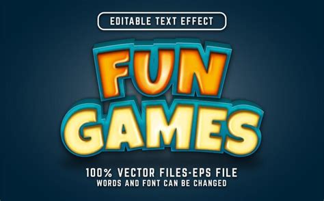 Premium Vector Fun Game Cartoon Style Text Effect Editable Text