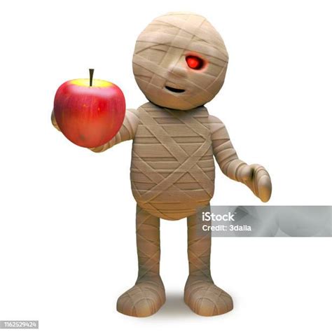 만화 언데드 미라 괴물은 사과를 먹고 싶어 3d 그림 0명에 대한 스톡 사진 및 기타 이미지 0명 3차원 형태 건강관리와 의술 Istock