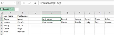 Excel Formula Flip Table Rows To Columns Excelchat