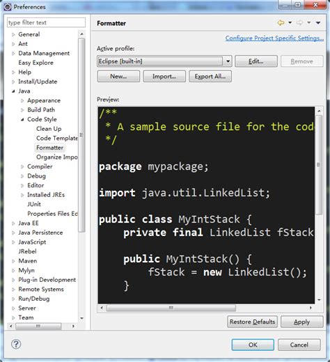 eclipse 格式化代码方面的简单调整 p3c codestyle 设置代码一行宽度 csdn博客