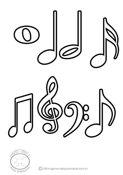 Imágenes de dibujos de las notas musicales para imprimir y colorear Colorear dibujos letras