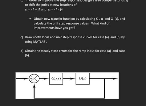 Solved DESIGN PROJECT 1 LEAD COMPENSATOR For The Figure Chegg