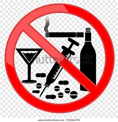 No Smoking Alcohol Drugs Stock Vector Royalty Free 734466745