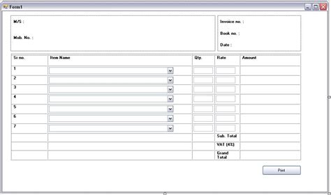 Invoice Print In Or C Stack Overflow