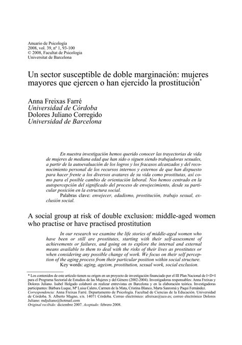 PDF Un sector susceptible de doble marginación mujeres mayores que