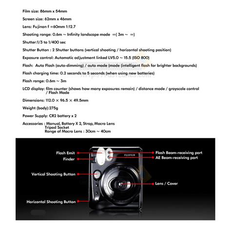 Fujifilm Instax Mini S Piano Camera Black Mystery Gift
