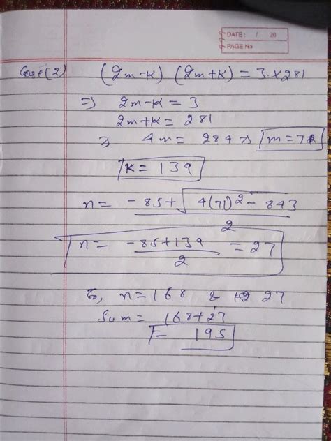 Find The Of All Positive Integers N Such That N 2 85 N