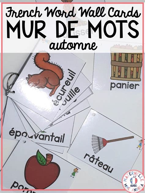 Voici Une Collection De 20 Cartes De Mots De Vocabulaire De Lautomne