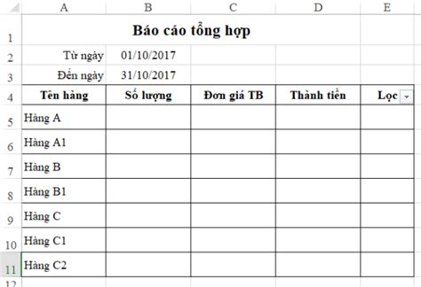 Lập Báo Cáo Tổng Hợp Tự động Với Excel Và Vba Học Excel Online