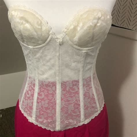 Vintage Carnival White Bustier Corset Longline Bra St Gem