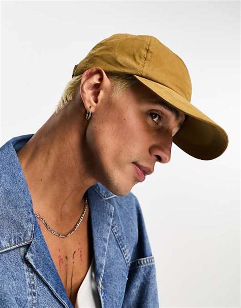 Asos Design Soft Baseball Cap In Mustard Asos