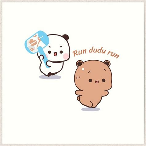Bubu And Dudus Playful Chase Run Dudu Run Art Print Whimsical