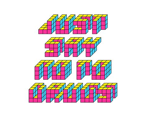 Rubiks Cube Font 3d Font 80s Font Retro Typography Etsy Uk