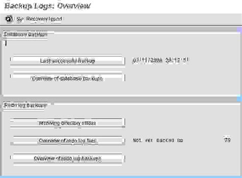 Backup Log Overview DB12