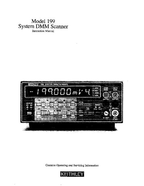 Keithley Model 199 Instruction Sch Service Manual Download Schematics