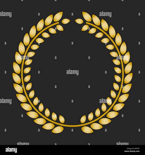 Gold Award Laurel Wreath On Dark Background Illustration Stock Photo