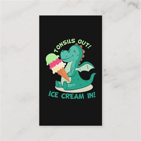 Tonsillectomy Surgery Tonsils Out Ice Cream In Business Card Zazzle