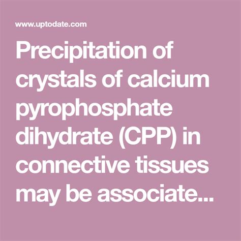 Calcium Pyrophosphate Crystal Deposition Cppd Disease Clinical Manifestations And Diagnosis