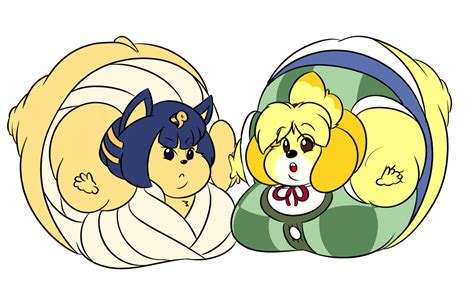 Fat Isabelle And Ankha By Themoshi19 On Deviantart