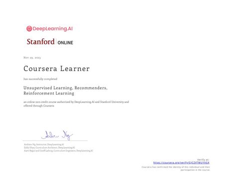 Completed Unsupervised Learning Course By Deeplearningai Abdul Lathif Shaik Posted On The