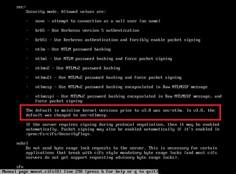 sambaクライアントでWindowsをマウントできないmount error 13 Permission denied puti