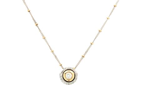 Lot 14k Gold Two Tone Diamond Necklace