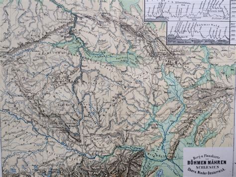 1880 Bohemia Moravia And Silesia Original Antique Map Cartography