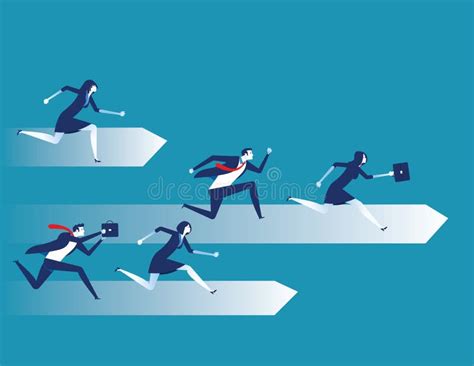 Competici N Hombres De Negocios Que Corren Y Que Saltan Ejemplo Del Vector Del Negocio Del