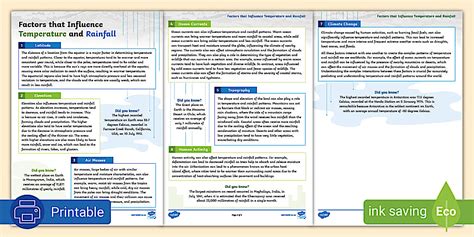 5 Factors That Influence Temperature And Rainfall Grade 8