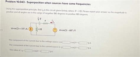 Solved Problem 10043 Superposition When Sources Have Same