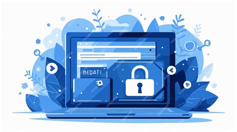 Secure Laptop With Password Protection Notification For Data Security Premium Ai Generated Vector