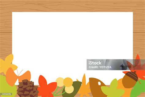 Simple And Cute Autumn Leaves Background Illustration Stock