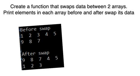 Solved Create A Function That Swaps Data Between 2 Arrays